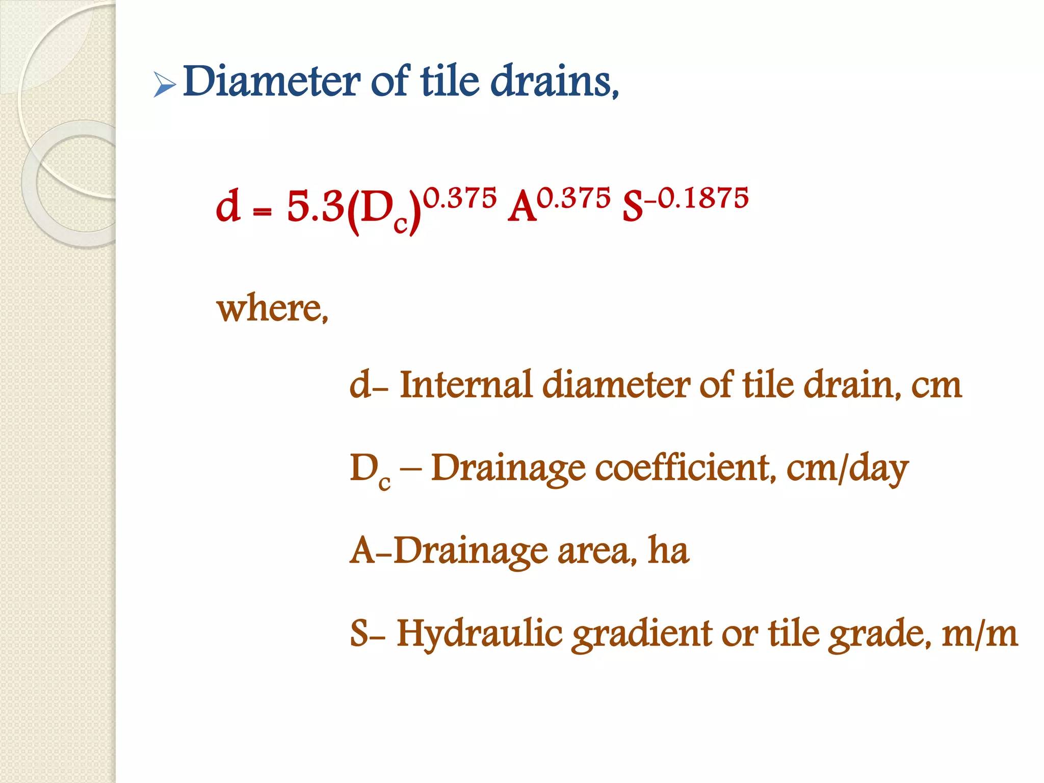 DESIGN OF SUBSURFACE DRAINAGE SYSTEM | PPTX