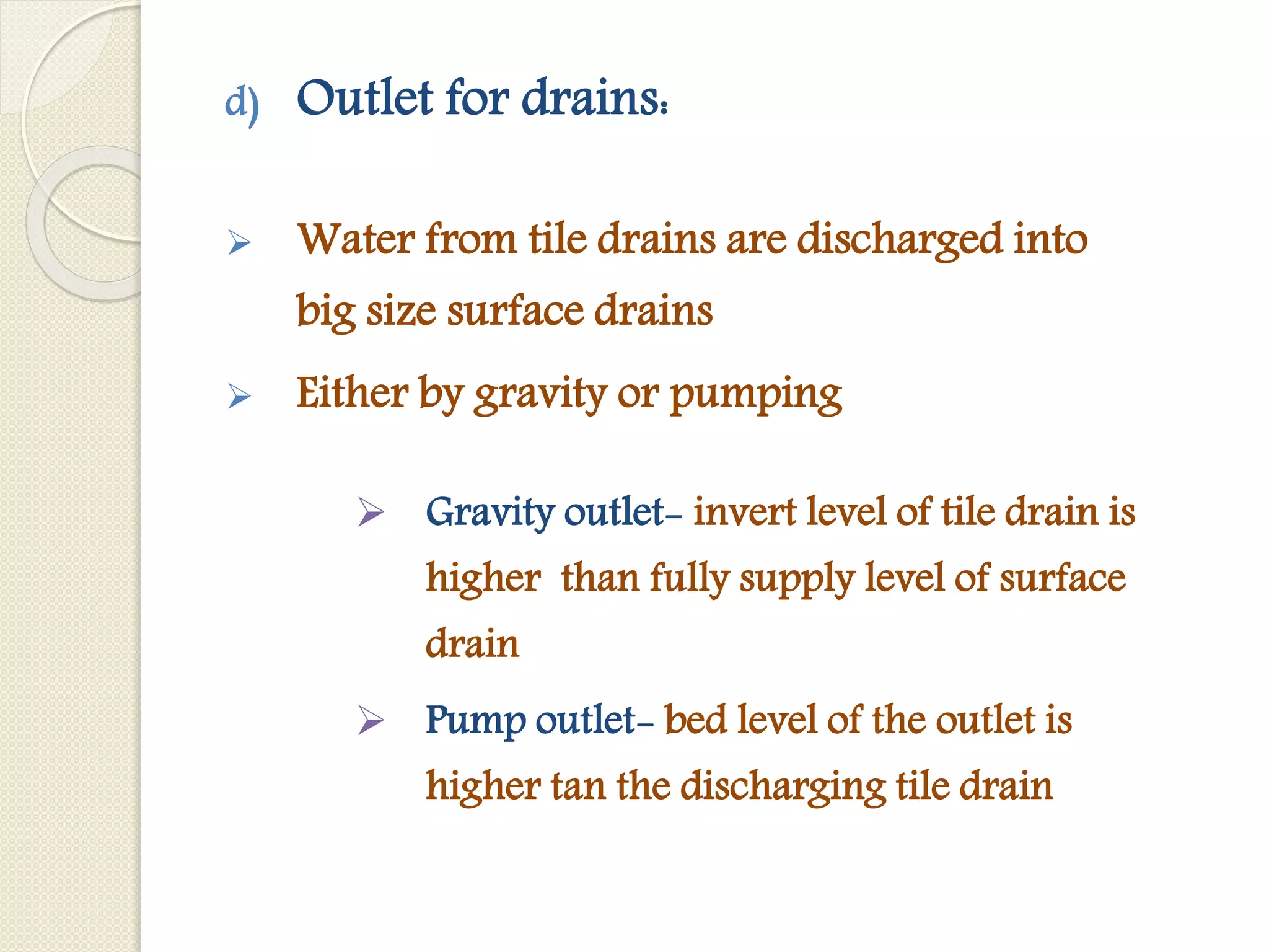 DESIGN OF SUBSURFACE DRAINAGE SYSTEM | PPTX