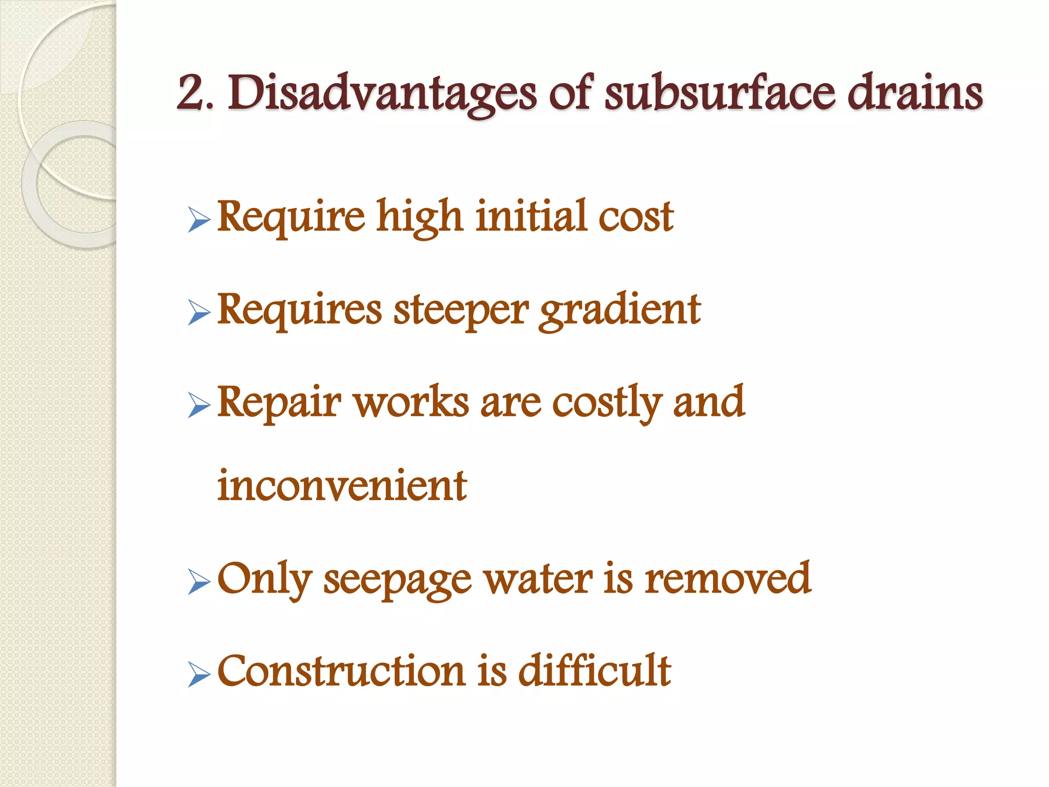 DESIGN OF SUBSURFACE DRAINAGE SYSTEM | PPTX