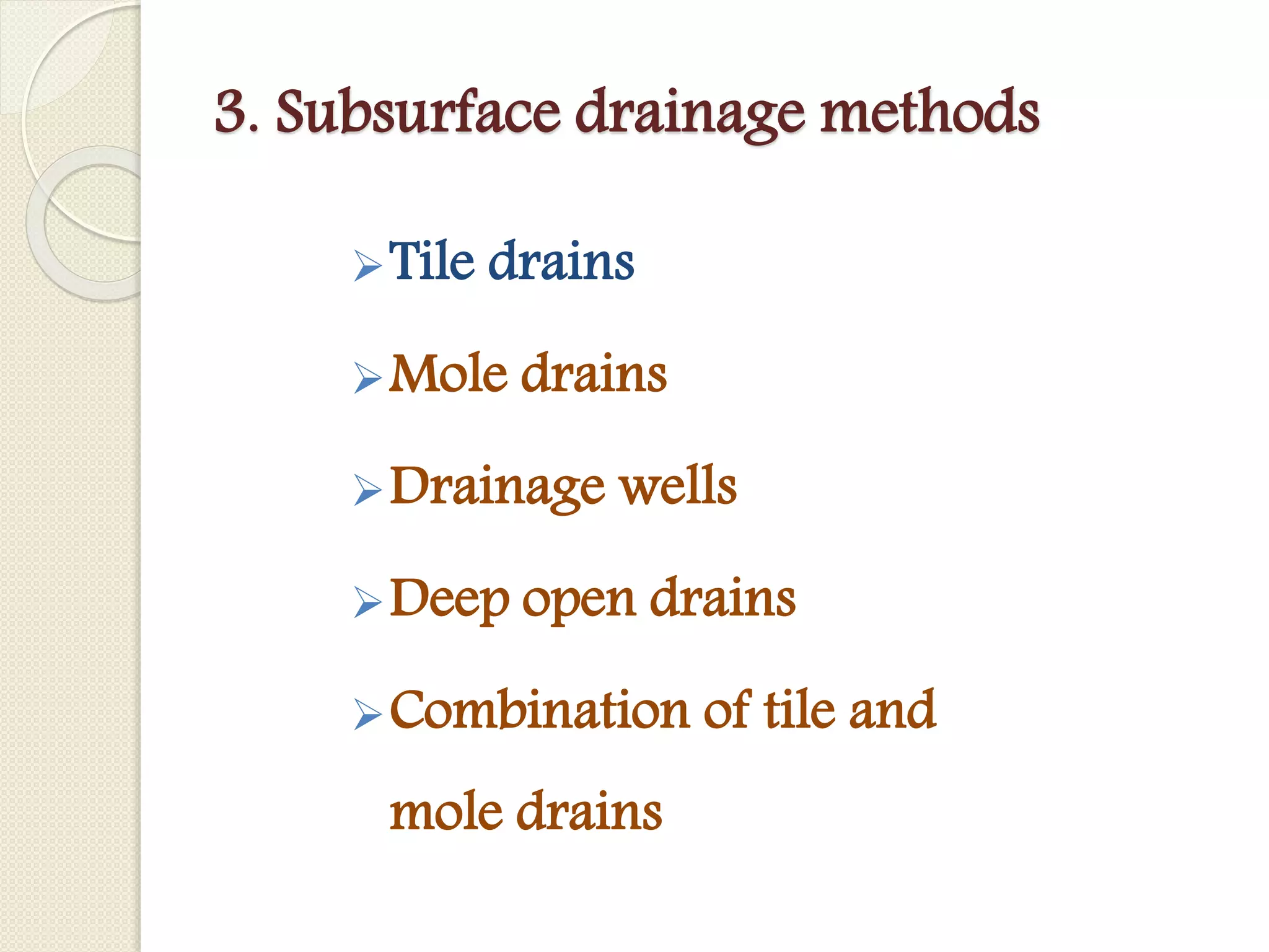 DESIGN OF SUBSURFACE DRAINAGE SYSTEM | PPTX
