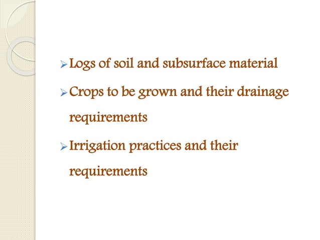 DESIGN OF SUBSURFACE DRAINAGE SYSTEM | PPTX | Gardening | Home & Garden