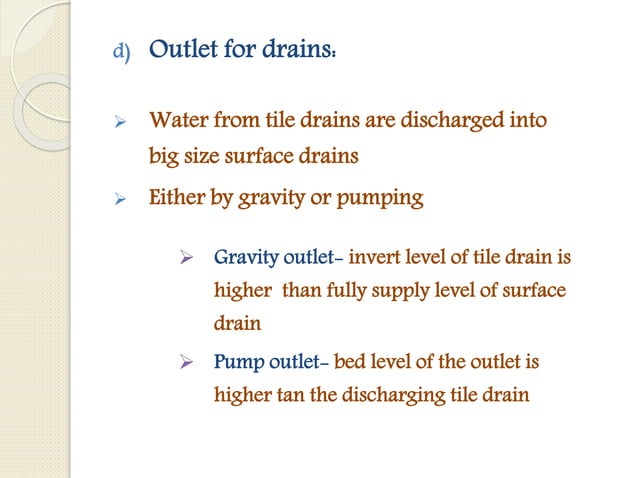 DESIGN OF SUBSURFACE DRAINAGE SYSTEM | PPTX | Gardening | Home & Garden