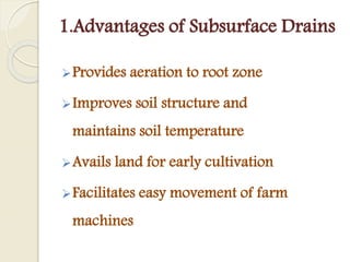 DESIGN OF SUBSURFACE DRAINAGE SYSTEM | PPTX