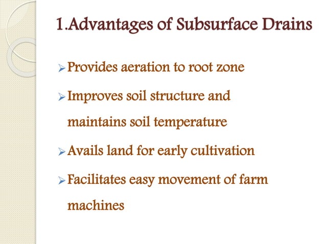DESIGN OF SUBSURFACE DRAINAGE SYSTEM | PPTX | Gardening | Home & Garden