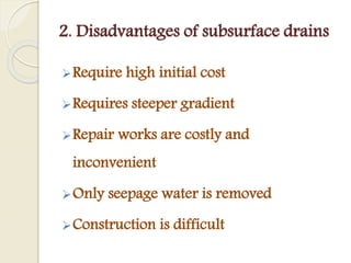 DESIGN OF SUBSURFACE DRAINAGE SYSTEM | PPTX