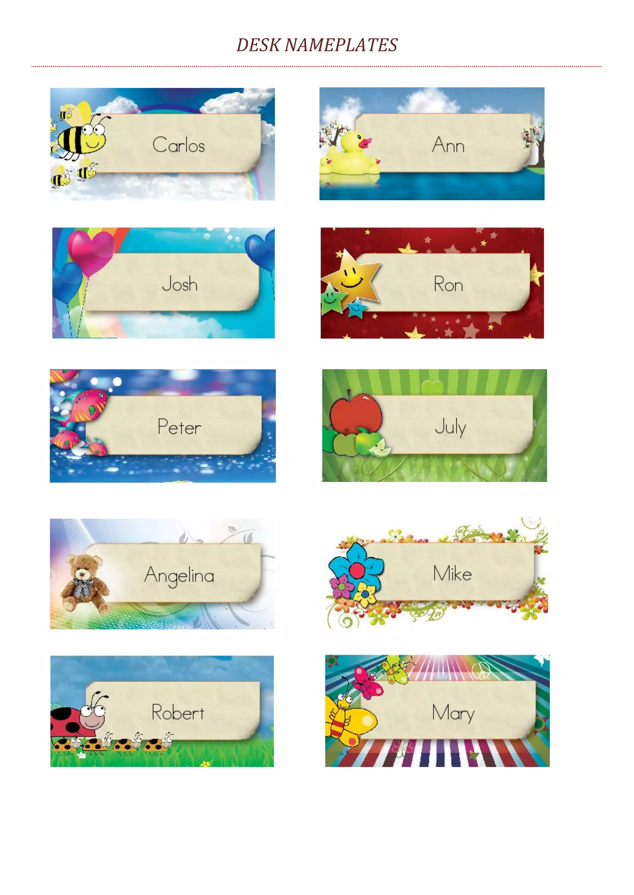 Nameplate Maker 4 Teachers | PDF