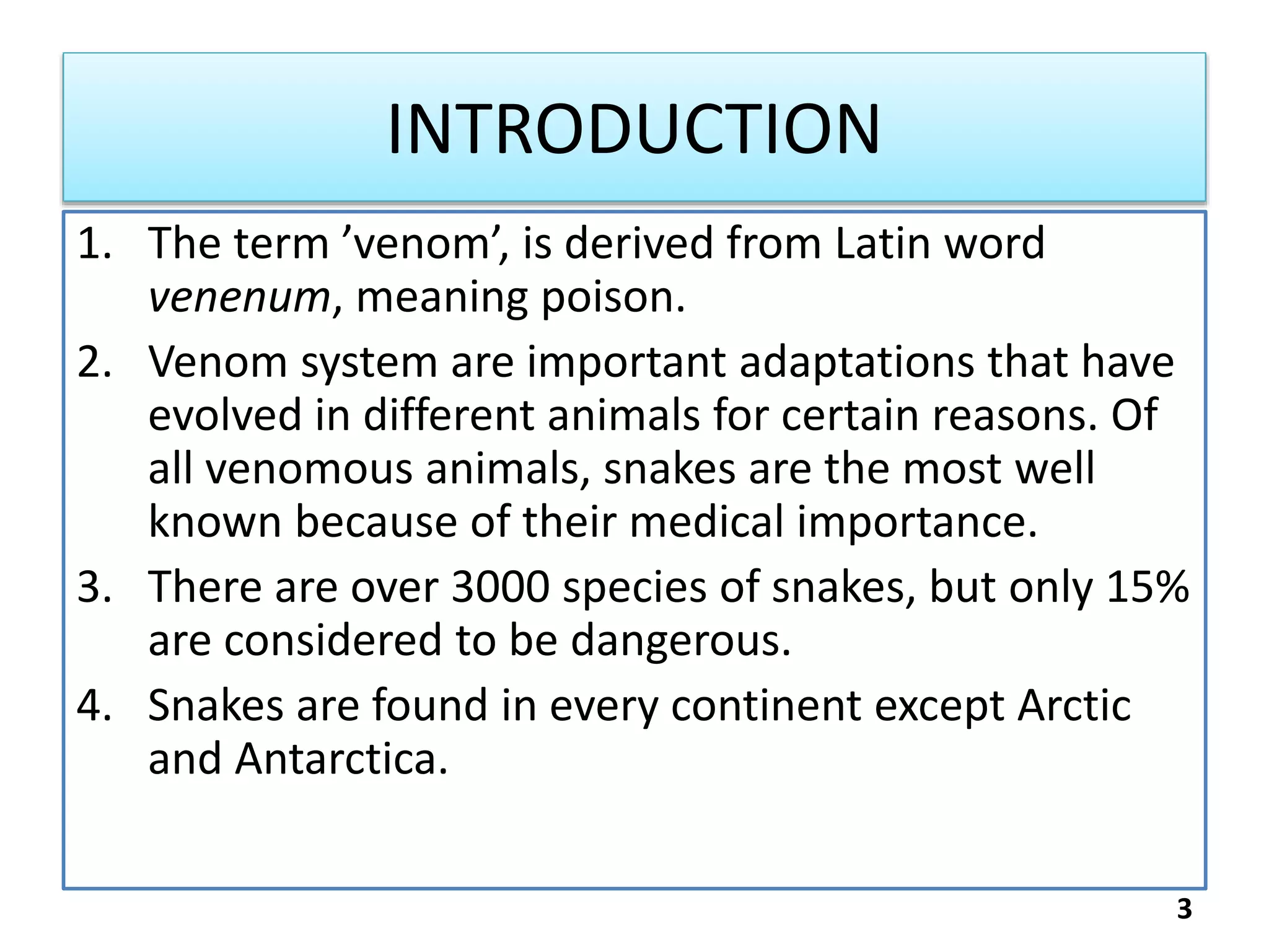 VENOM OF SNAKES . By - Namrata Singh | PPTX
