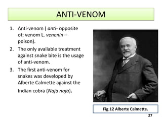 VENOM OF SNAKES . By - Namrata Singh | PPTX