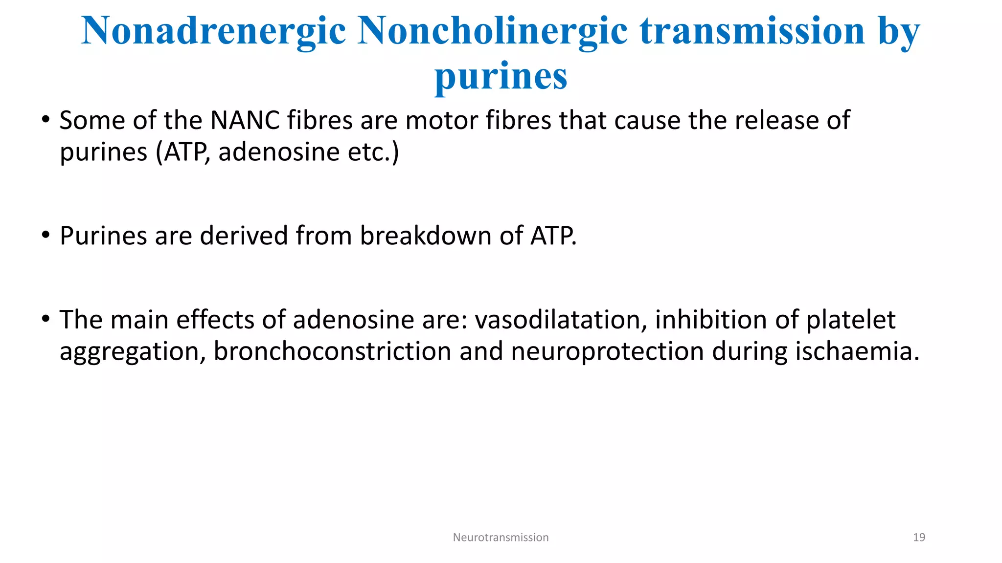 Non adrenergic and Non cholinergic transmission | PPTX