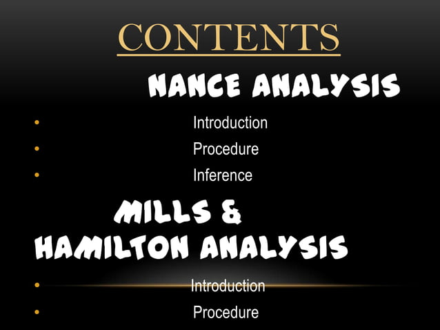 Nance mills hamilton model analysis | PPTX