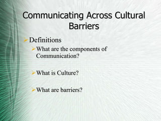 Cross-Cultural Communication Barriers | PPT