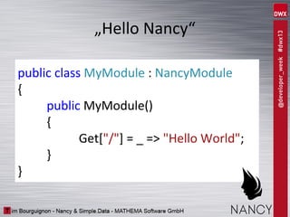 Introduction to the Nancy Framework | PPT