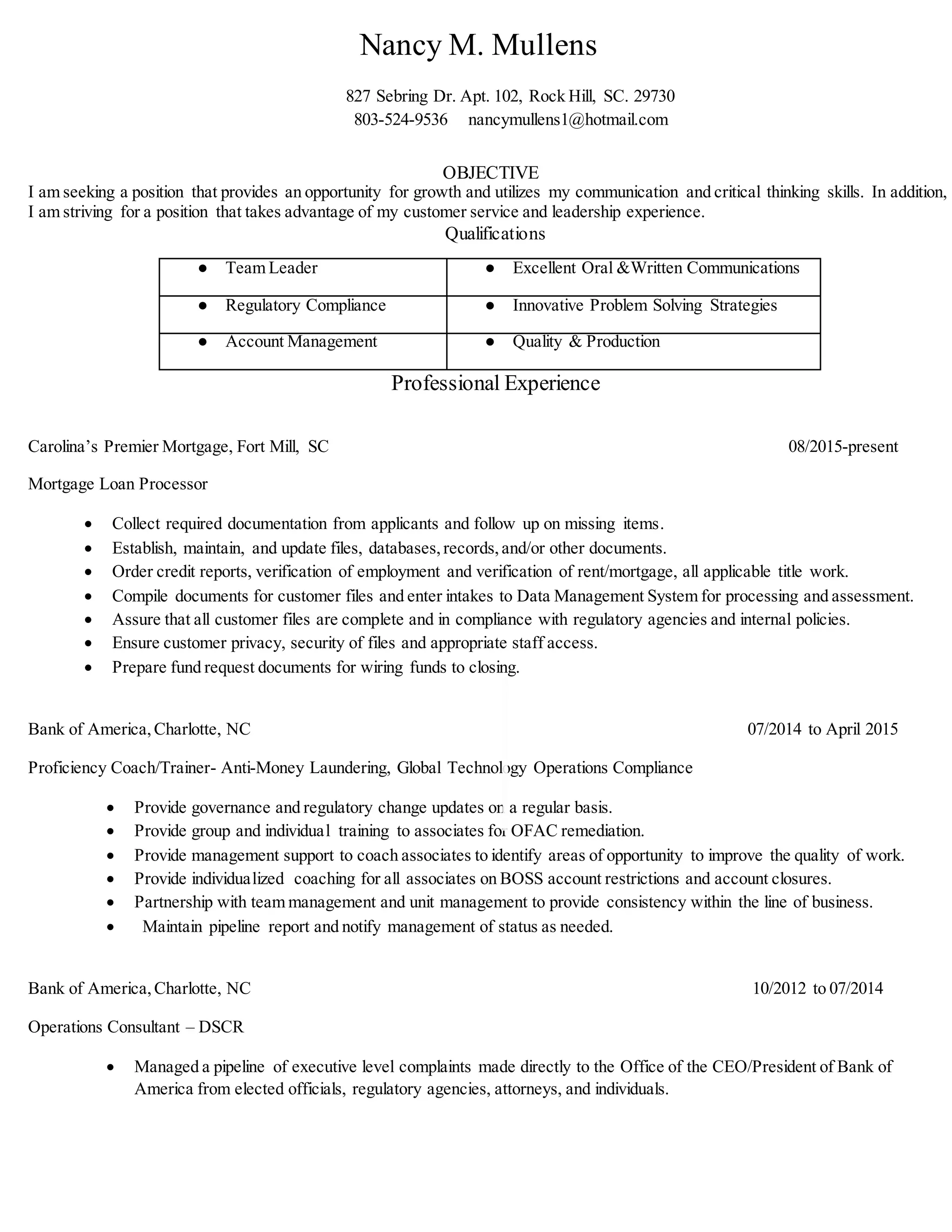 Nancy Resume | DOCX