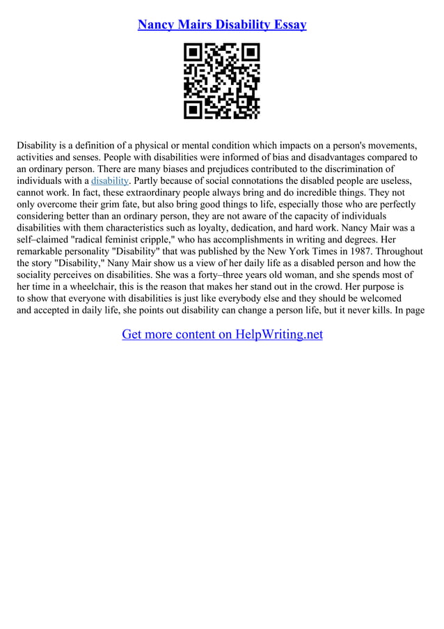 Nancy Mairs Essay | PDF
