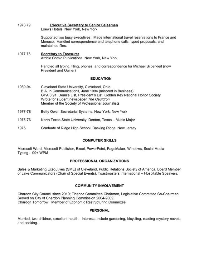 Nancy Resume 2010 | DOC | Business | Business and Finance