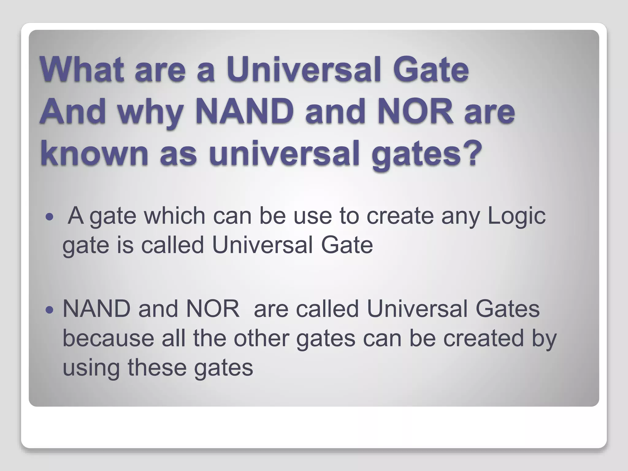 Nand and nor | PPTX