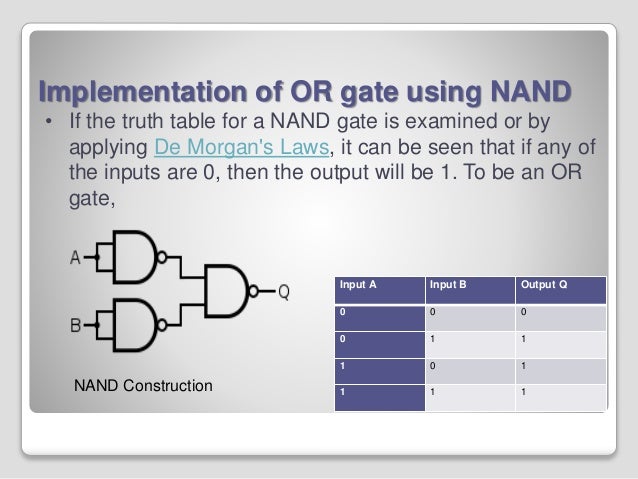Nand and nor