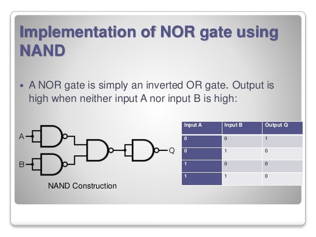Nand and nor
