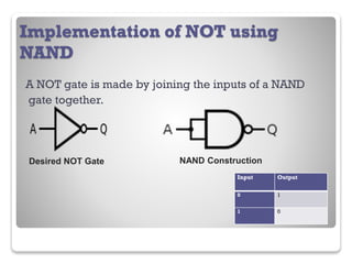 Nand and nor as a universal gates | PPTX