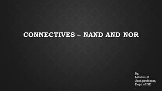 NAND and NOR connectives | PDF