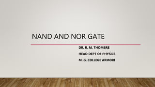 Nand and nor gate | PPT
