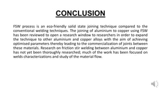 ANALYSIS OF FSW PARAMETERS FOR DISSIMILAR MATERIALS | PPTX | Chemistry ...