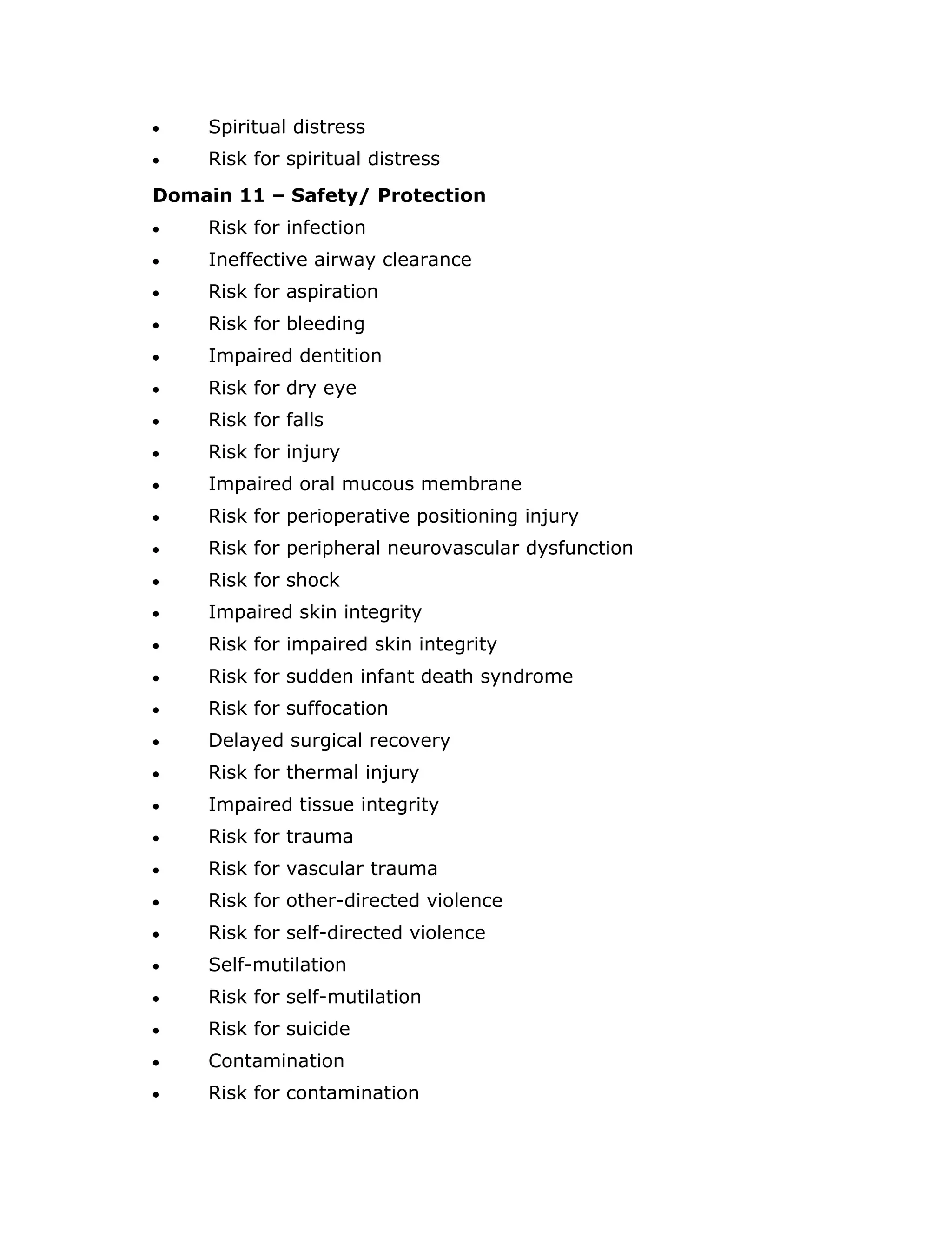 Nanda nursing diagnosis list 2012 | DOCX