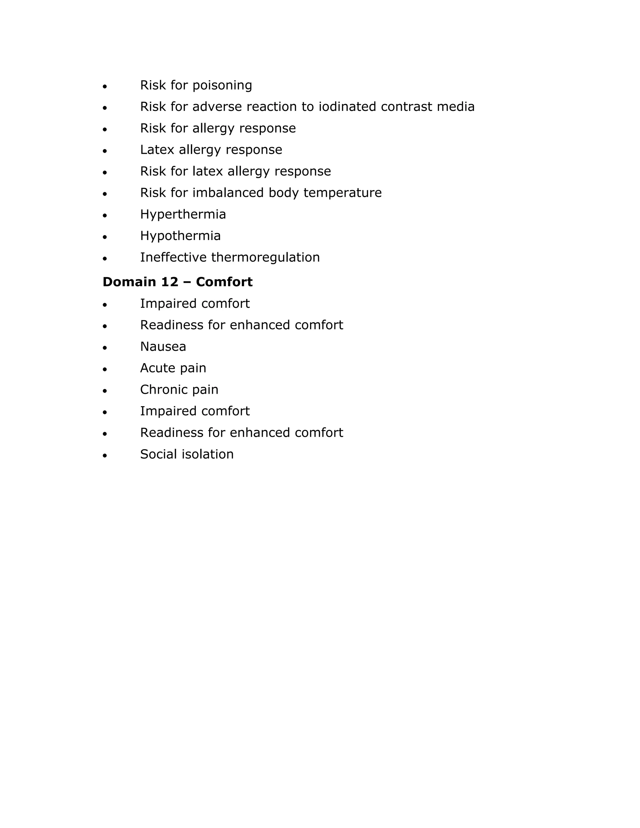 Nanda nursing diagnosis list 2012 | DOCX
