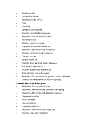 Nanda nursing diagnosis list 2012 | DOCX