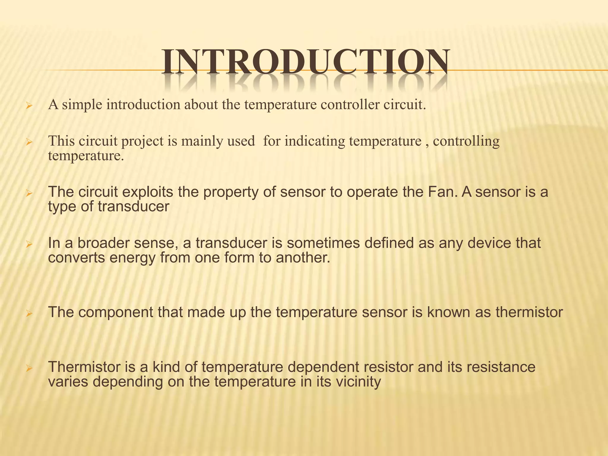 fan speed control by using temperature sensor | PPT