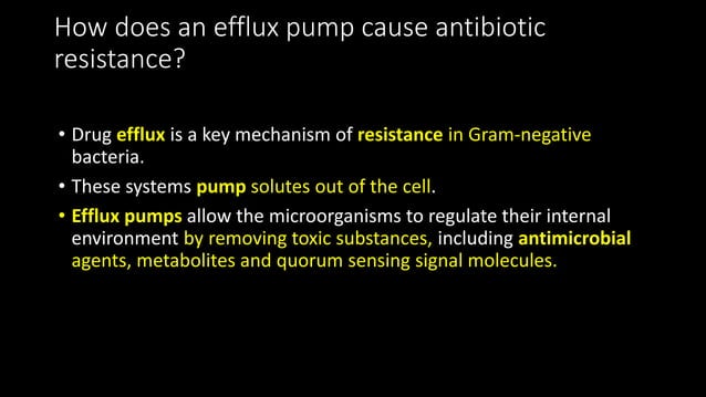 antibiotic resistance via efflux pumps | PPTX