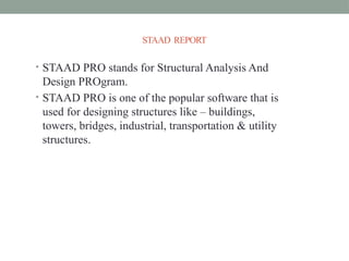 Design and analysis of auditorium using staad pro software | PPTX