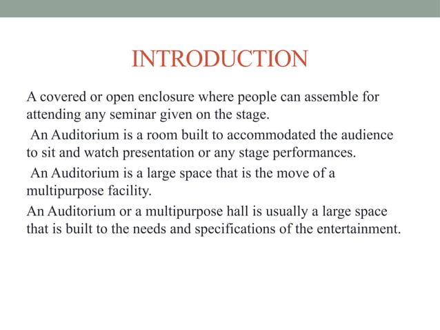 Design and analysis of auditorium using staad pro software | PPT