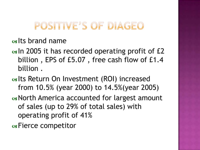 Diageo | PPTX | Business | Business and Finance