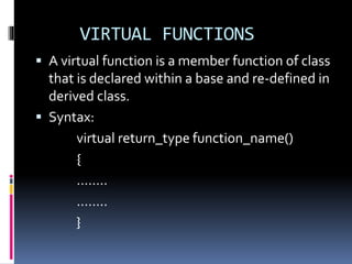 pointer, virtual function and polymorphism | PPT