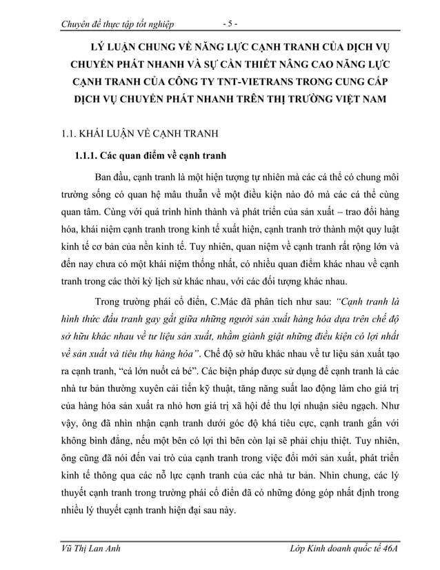 Nâng cao năng lực cạnh tranh trong cung ứng dịch vụ chuyển phát nhanh ...