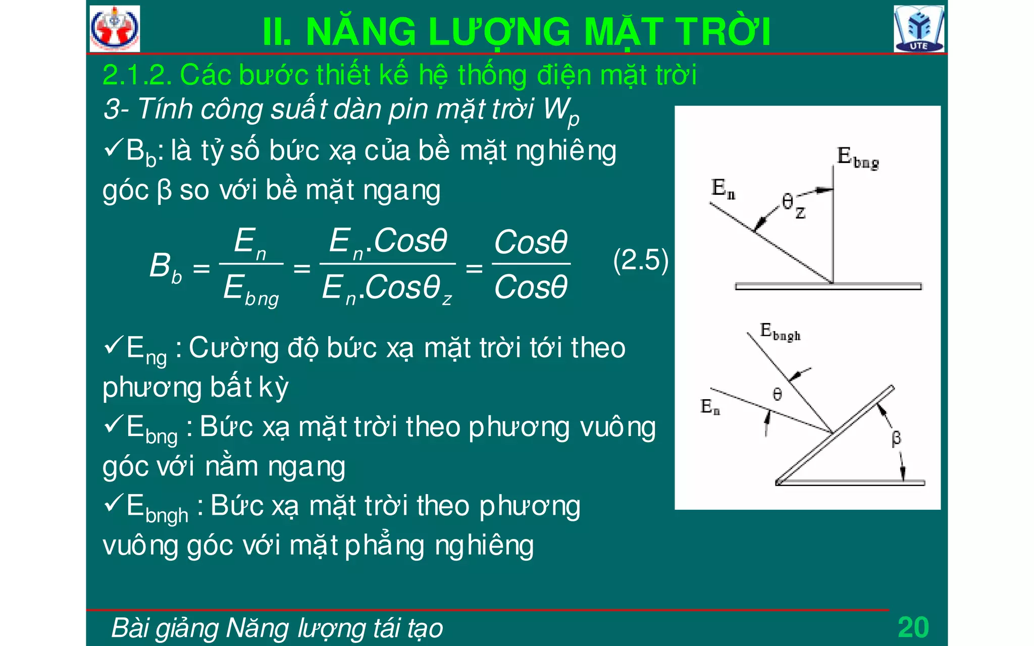 Bài giảng Năng lượng tái tạo-Đại học SPKT TP.HCM