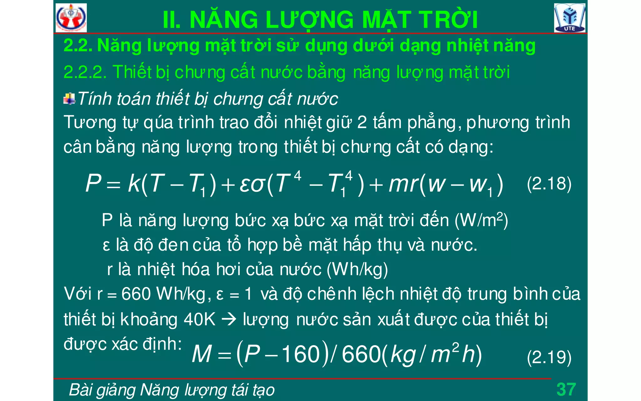 Bài giảng Năng lượng tái tạo-Đại học SPKT TP.HCM