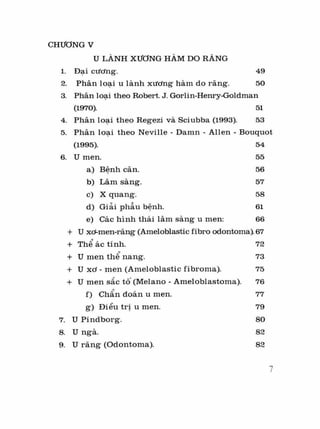 Nang và U lành tính vùng Miệng Hàm Mặt (Phần 1) | PDF