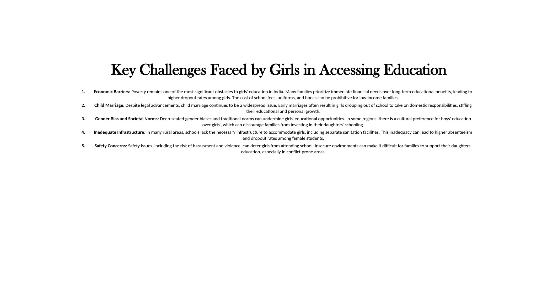 Overcoming Obstacles: Challenges and Solutions in Girls' Education | PPTX