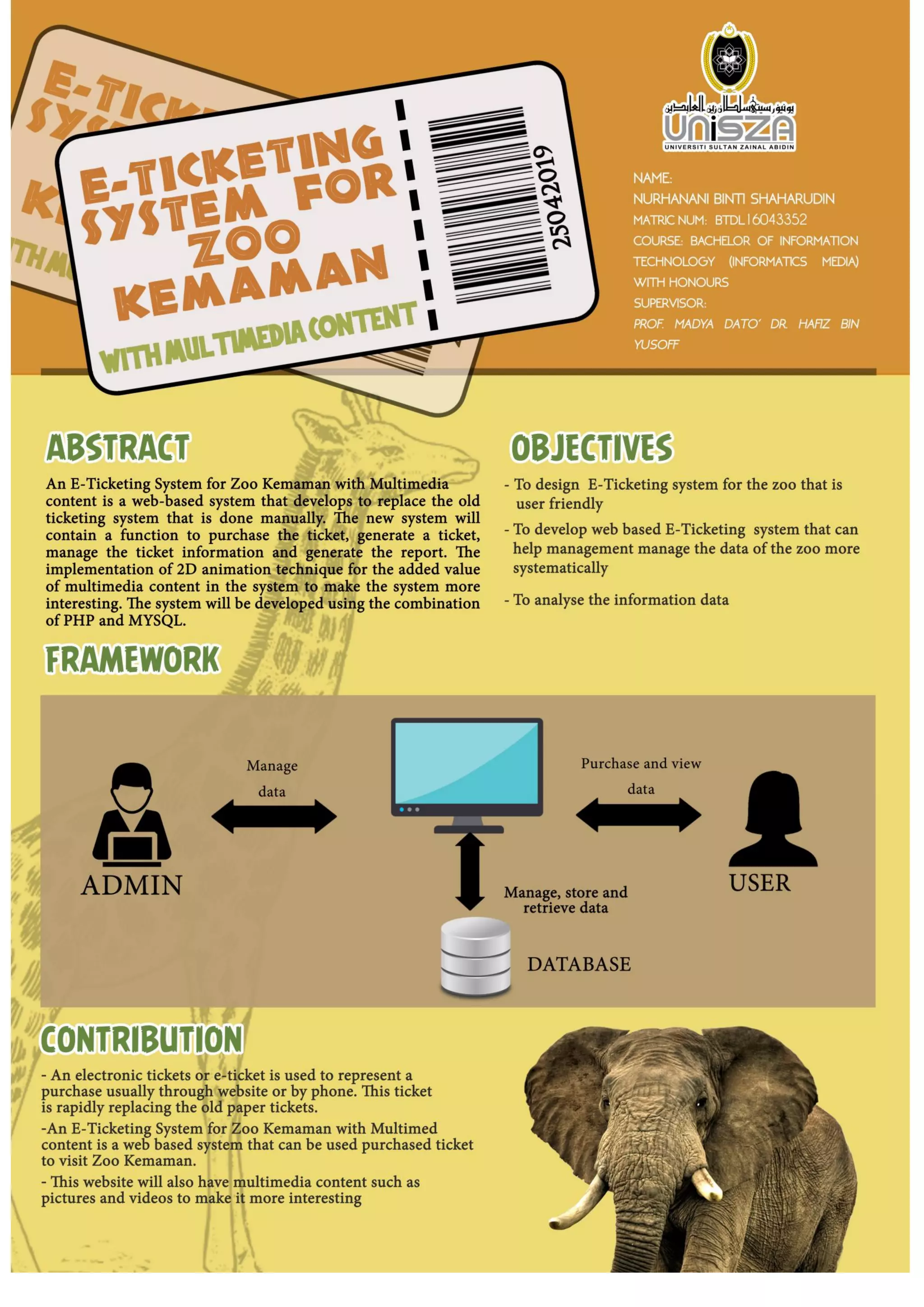 E-TICKETING SYSTEM FOR ZOO KEMAMAN WITH MULTIMEDIA CONTENT | PDF