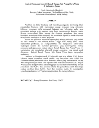 Nanik istianingsih, hapzi ali, strategi pemasaran sale pisang, s3 upi ...