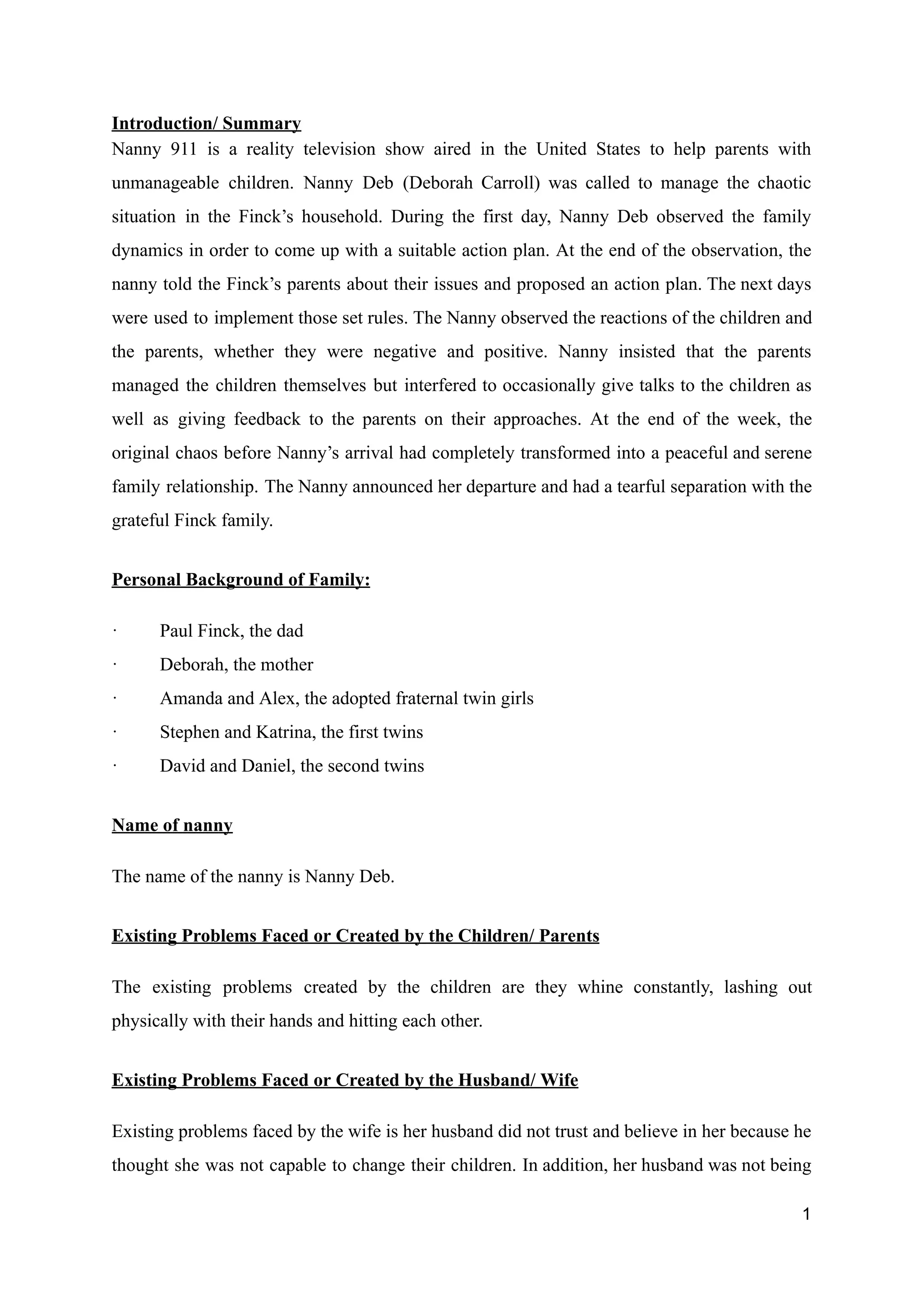 Nanny 911 Approach on Parenting | PDF