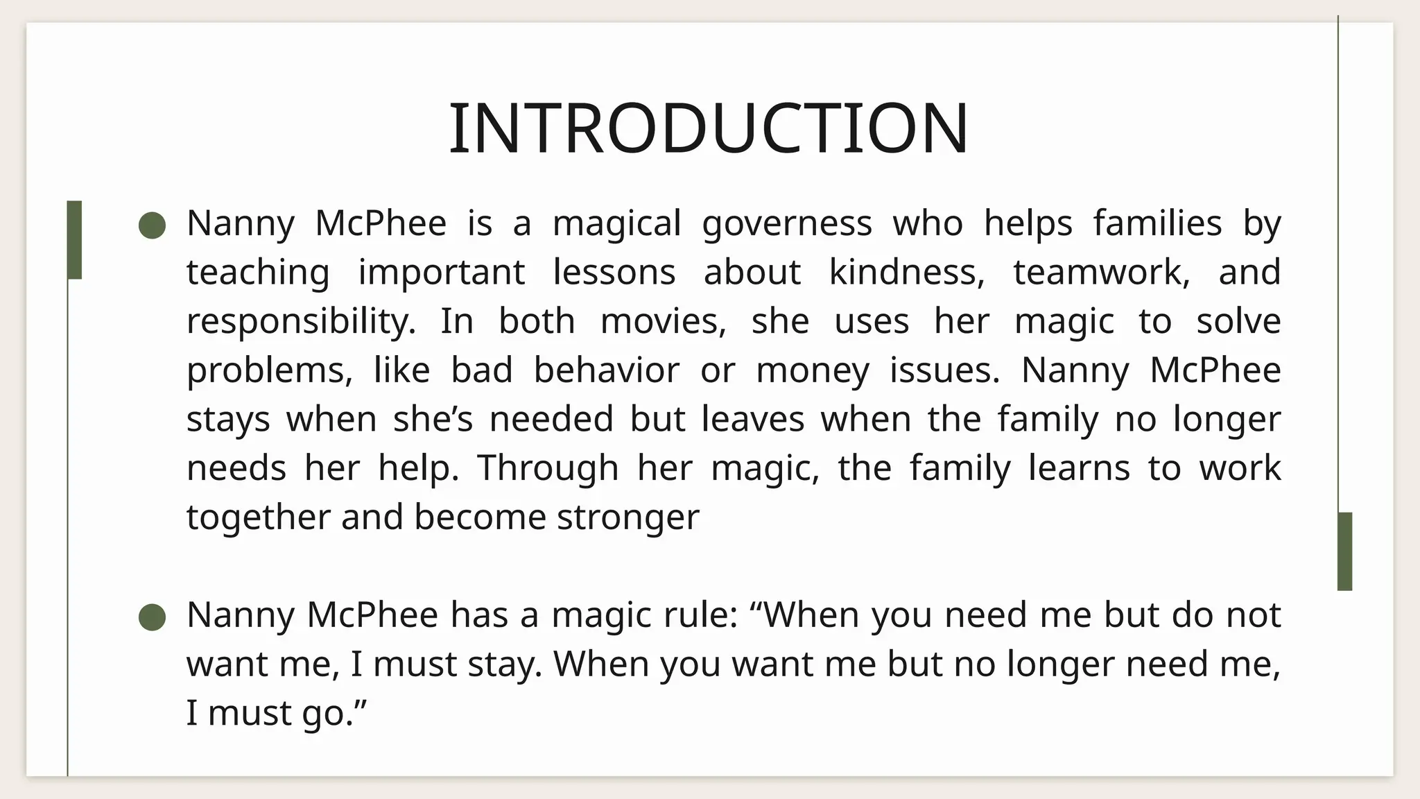 nanny mcphee movie in power point to understand character | PPTX