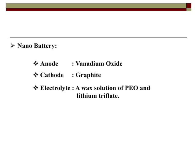 detailed study on Nanobatterys