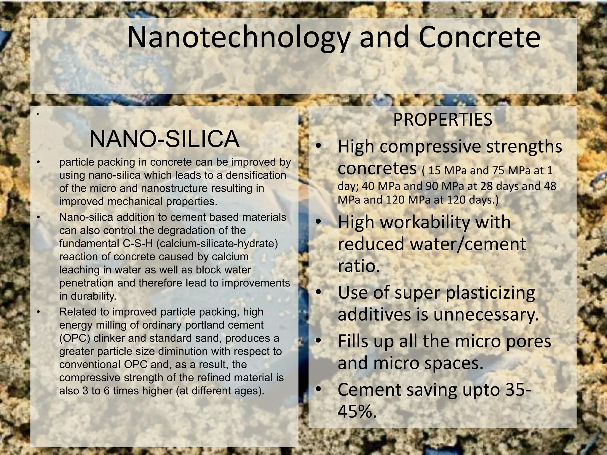 Nanotechnology in Building construction material | PPT