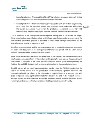 Metal Oxide Thin-Film Transistor Markets | PDF