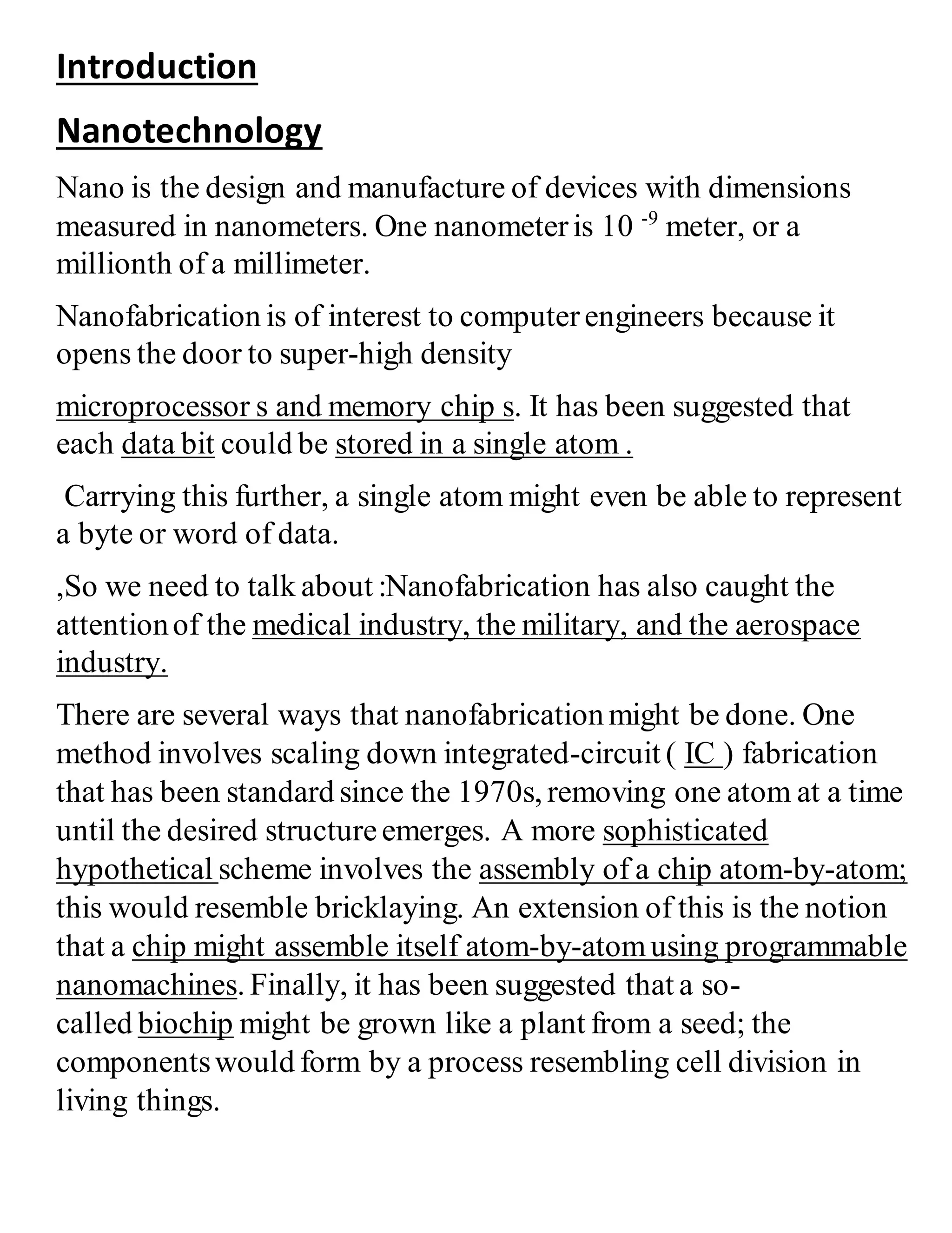 Nano fabrication for beginner | DOCX