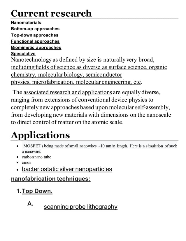 Nano Fabrication For Beginner Docx Physics Science