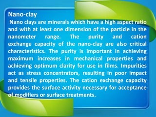 Nano clay and its applications | PPTX
